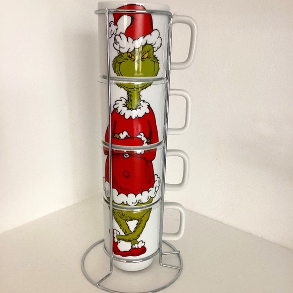 The Grinch | Kitchen | Dr Seuss The Grinch Set 4 Stackable Ceramic Mugs ...